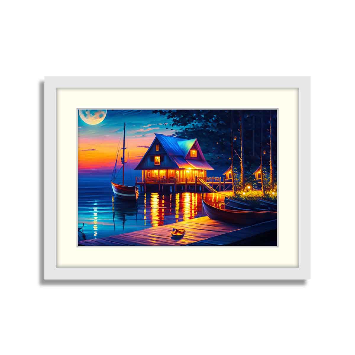 A wooden boat is gently floating on clear, calm water – Framer