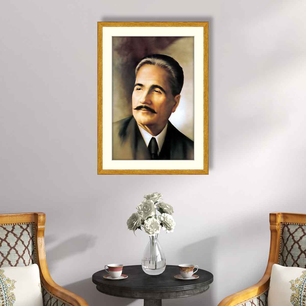 Portrait Of Allama Iqbal Framer