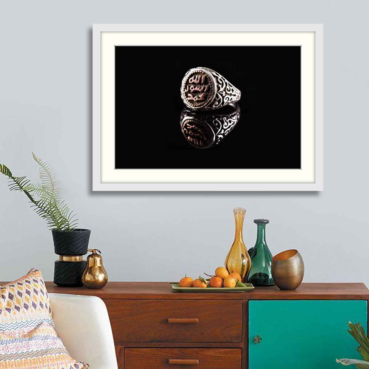 Prophet Muhammad Stamp on metalic ring 01 – Framer