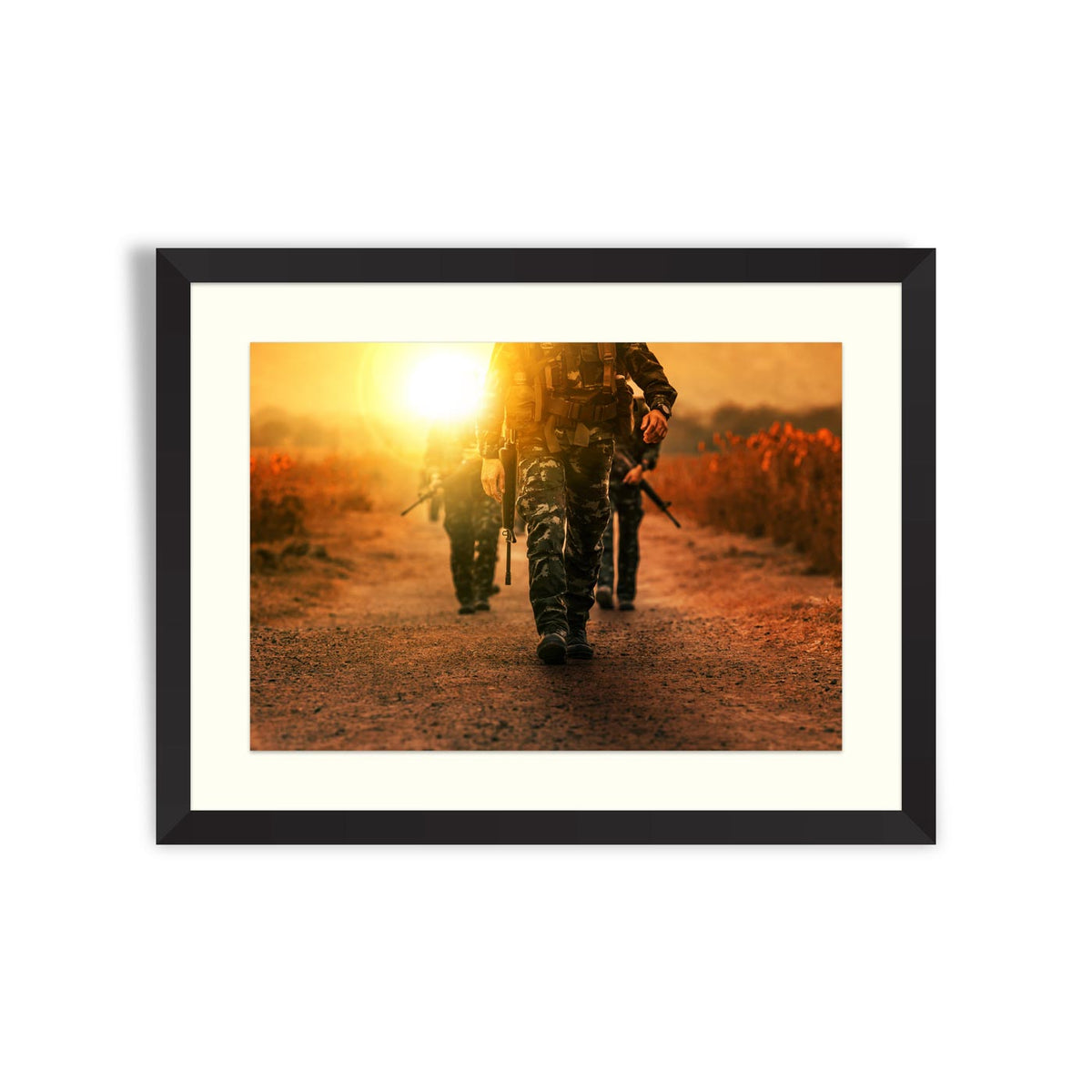 Troop With Gun Weapons Frame | Military Frame - Framer.pk