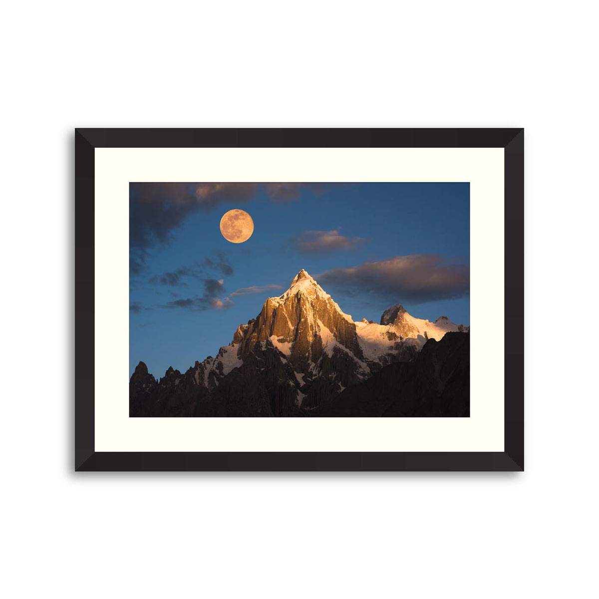 Morning sunrise over Paiyu peak in Karakoram mountain range of Pakista ...