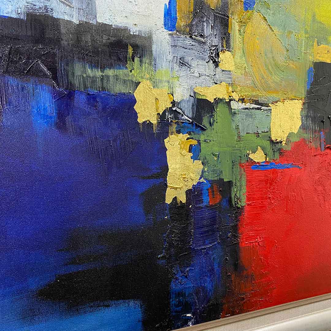 Handmade Abstract Art oil Painting on Canvas with Italian Frame – Framer