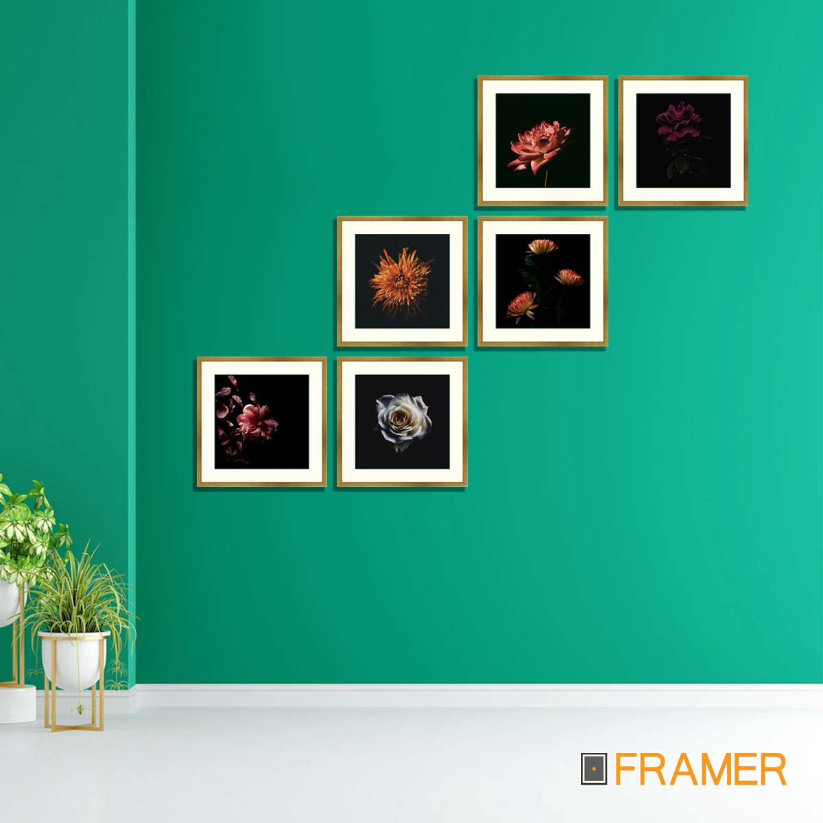 Framed Art Set Of 6 | Floral Framed Wall Art - Framer.pk