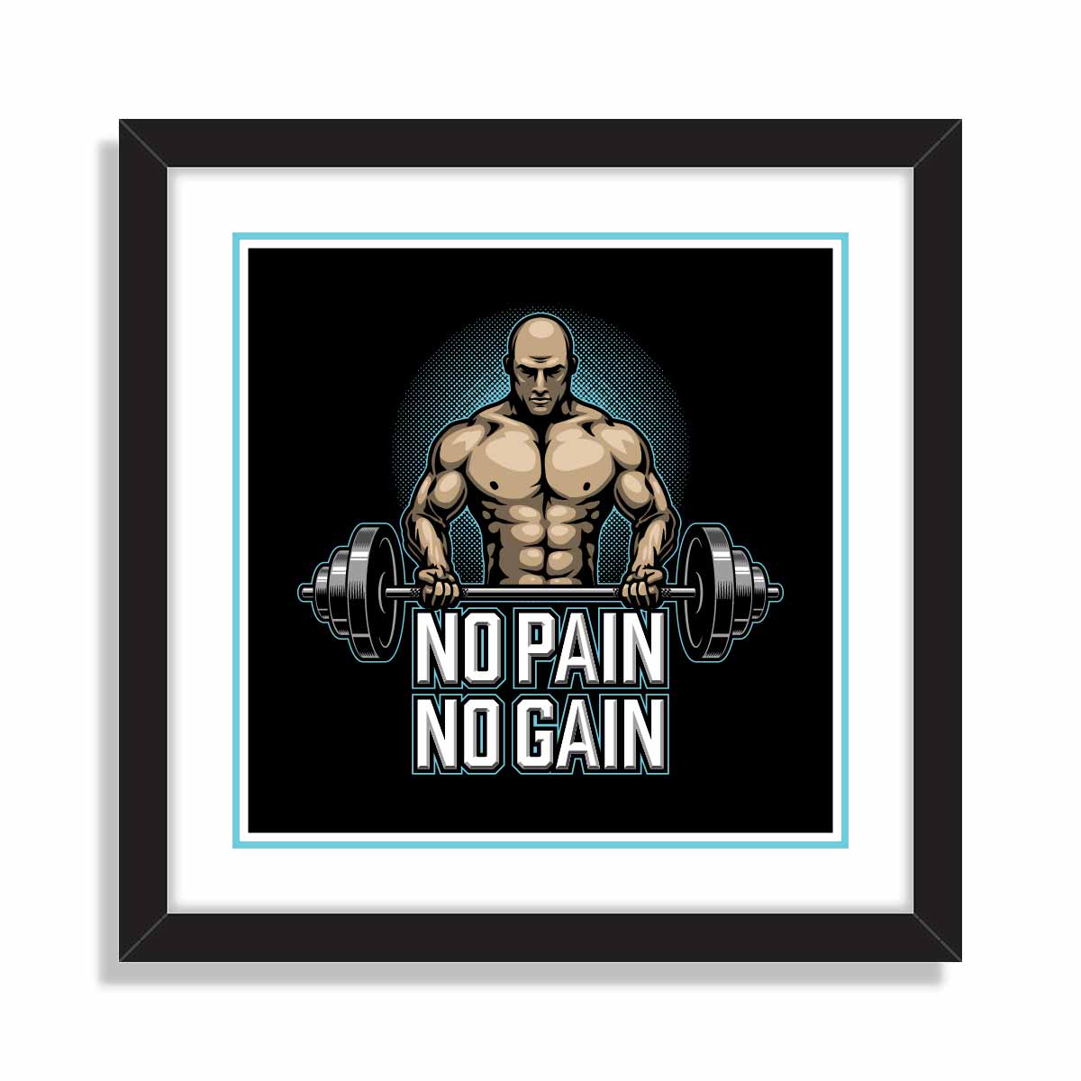 bodybuilding poster with muscle man making exercise – Framer