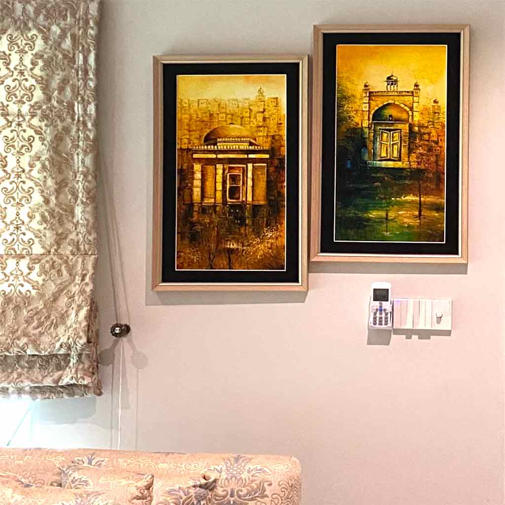 Historical Monuments Painting with Italian Wooden Moulding – Framer